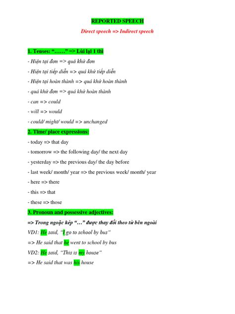 Ta2 Compact Sentence Transformation Reported Speech