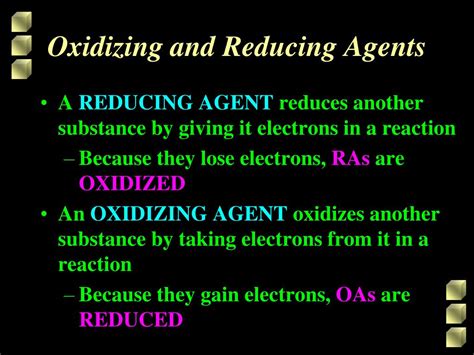 Ppt Oxidizing And Reducing Agents And Spontaneity Powerpoint