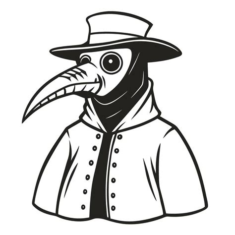 Plague Doctor Illustration Historical Medical Figure With Beak Mask