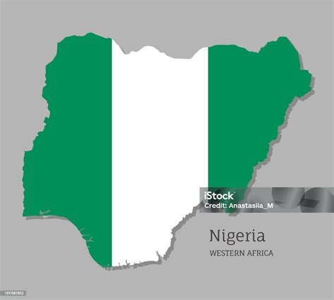 Map Of Nigeria With National Flag Highly Detailed Map Of Western Africa