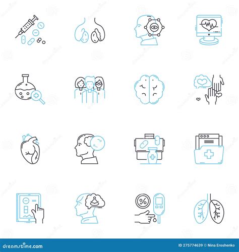 Geerbte Lineare Icons Genetik Vererbungsmerkmale DNA Chromosomen Allele Mutationen Linie Vektor