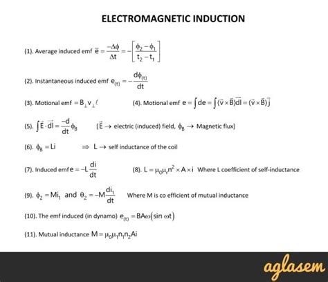 Important Notes Of Physics For Neet Jee Electromagnetic Induction