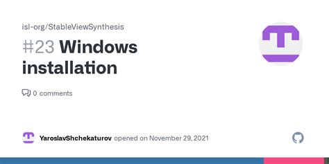 Windows Installation Issue Isl Org StableViewSynthesis GitHub