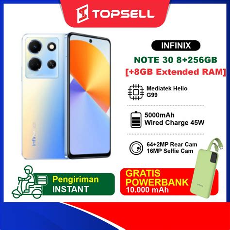 Promo Infinix Note Gb Gb Extended Ram Original Garansi Resmi Tahun Obsidian