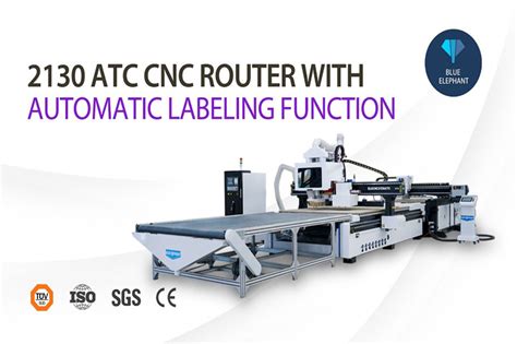 Auto Loading Unloading And Labeling 2130 Atc Cnc Router Blue