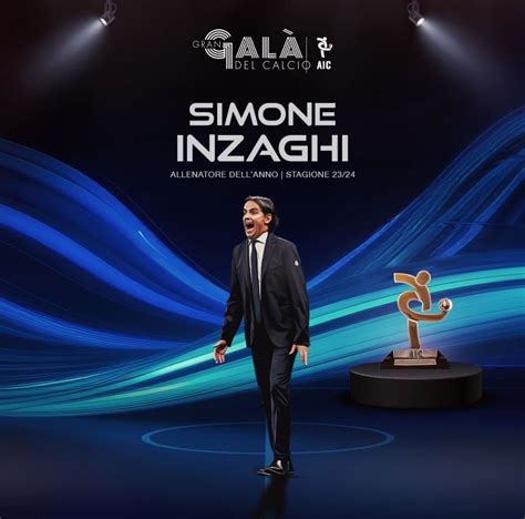 مراسم گالا 2024 سیمونه اینزاگی بهترین سرمربی سال ایتالیا طرفداری