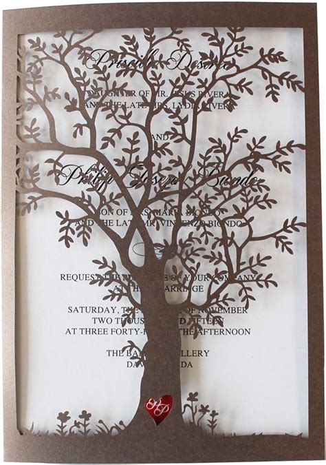 Classic Wedding Invitations Trees Traditional Thermography Wedding