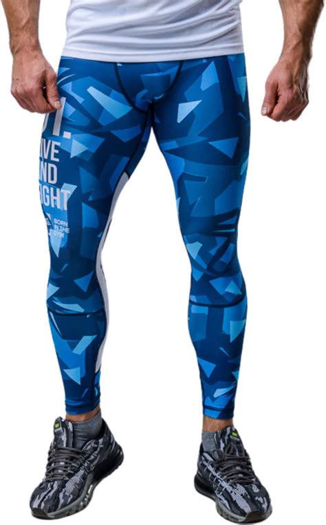 Olimp Live And Fight Men Leggings Workout Blue White S Ceny I Opinie