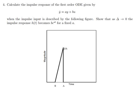 Calculate The Impulse Response Of The First Order Chegg Com