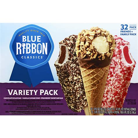 Blue Ribbon Classics Ice Cream Reduced Fat Variety Pack 1 Ea Ice