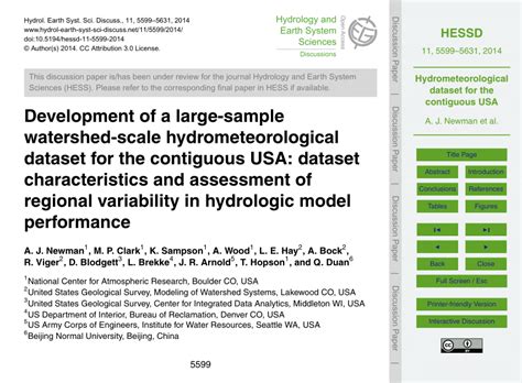 Pdf Development Of A Large Sample Watershed Scale Hydrometeorological Dataset For The