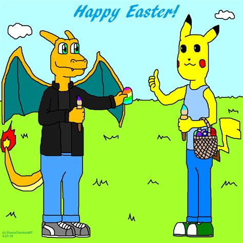 A Charizard And Pikachus Easter By Dracocharizard87 On Deviantart