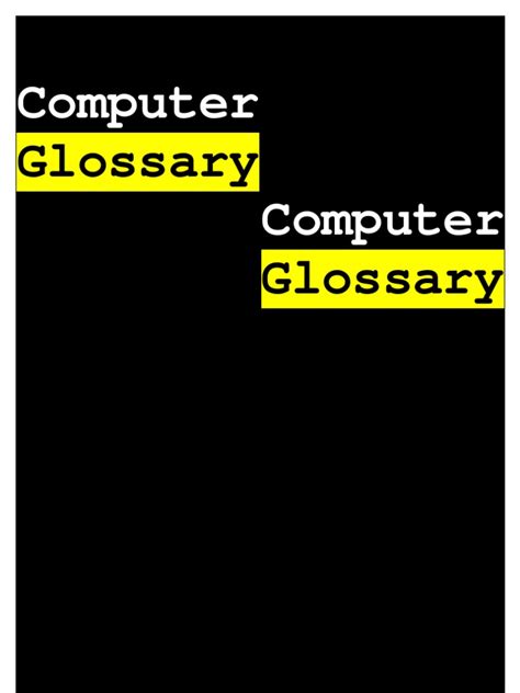 Computer Glossary Download Free Pdf Disk Storage Computer Network