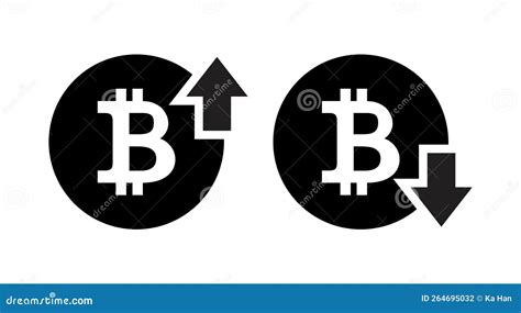 Bitcoin Price Increase Decrease Icon Vector Cryptocurrency Market Up Down Symbol Stock Vector