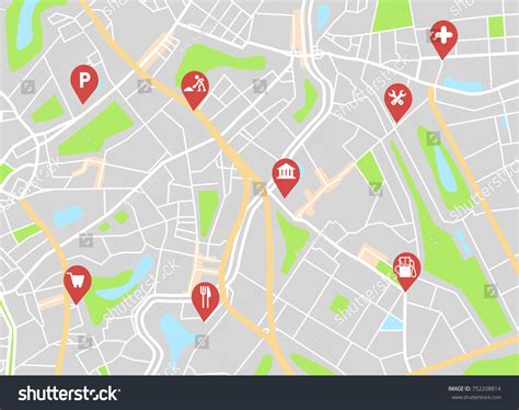 City Map Navigation Icons Vector Illustration Stock Vector Royalty Free 752208814 Shutterstock