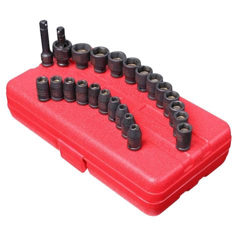 Sunex Tools 14 In Drive Sae And Metric Magnetic Impact Socket Set 23