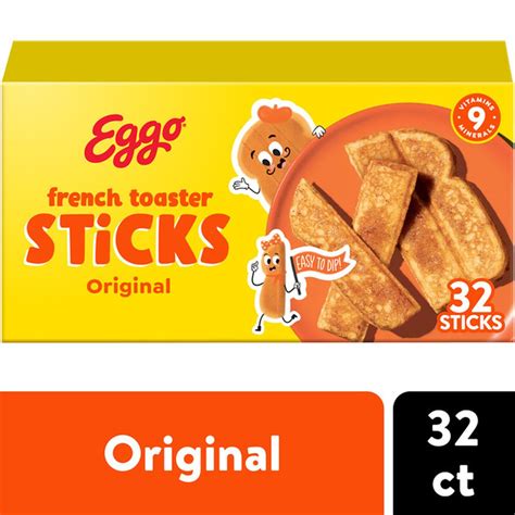 Kelloggs Eggo Original French Toaster Sticks Frozen Breakfast 32 Count