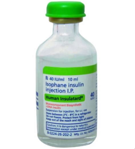 Isophane Insulin Injection Ip Strength 40 Iu Packaging Size 10 Ml