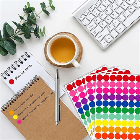 Custom Round Colored Coding Labels Self Adhesive Stickers