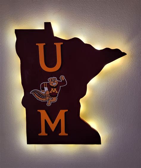 Backlit Mn Gopher Cutout Decals Stickers And Vinyl Art Prior Lake