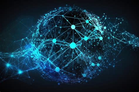 Premium Ai Image Blue Technology Abstract Background Of Connection