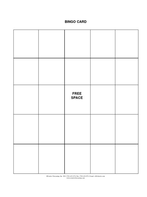 Bingo Card Pdf