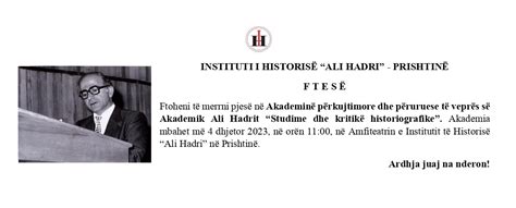 Instituti I Historisë Ali Hadri Prishtinë Organizon Akademinë