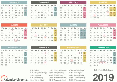 Kalender 2019 Zum Ausdrucken Gratis Vorlagen Zum Download
