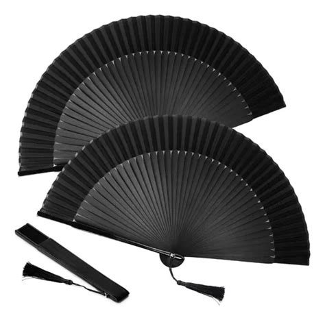 Jouse 2pcs Bamboo Silk Pleging Fan Fanáticos De La Tela Ret Envío Gratis