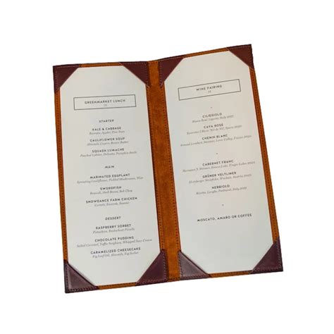 Restaurant Menu Covers Leather Menu Covers For Wine List Double View