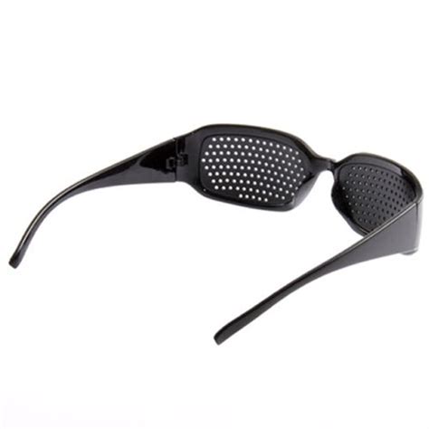 Black Unisex Vision Care Pin Eye Exercise Eyeglasses Pinhole Glasses