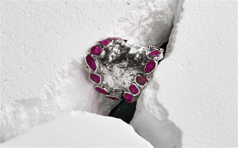Ovi Singular Statement Ring With Natural Rough Ruby In 925 Silver
