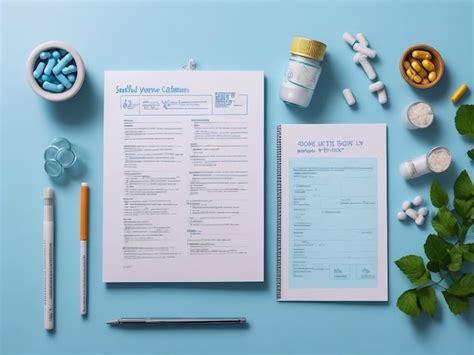 Many Different Tablets Pills Capsules And Notepad With A Pencil Concept Selfmedication Formula