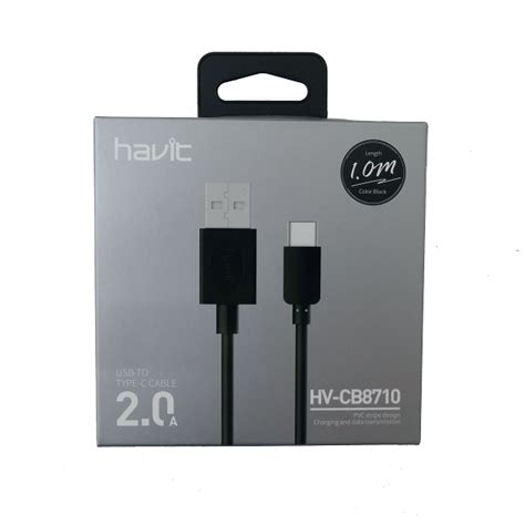 Cabo Havit Hv Cb8710 Usb Type C Para Usb Macho Adaptador Preto