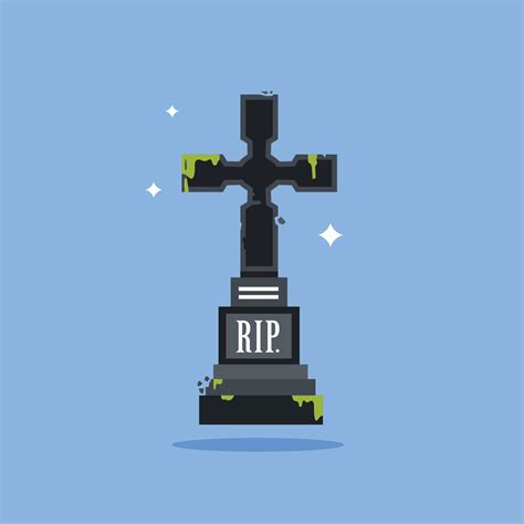 Icon Of A Grave With A Cross Headstone 49084865 Vector Art At Vecteezy