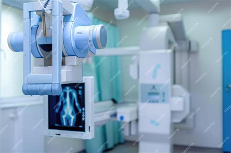 Un Primer Plano De Una Máquina De Rayos X Y El Equipo De La Sala De Radiología Foto Premium