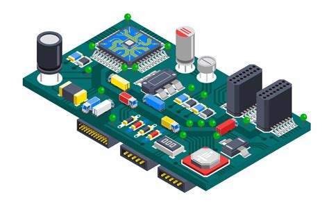 Circuit Board Isometric Concept 482006 Vector Art At Vecteezy