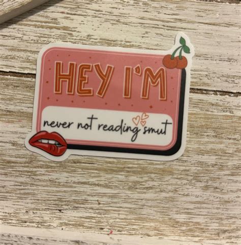 Smut Reader Name Tag Large Bookish Sticker Ereader Etsy
