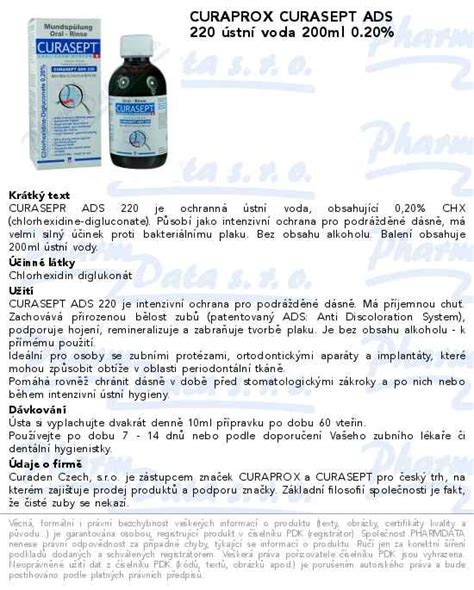 Curaprox CURASEPT ADS 220 úst.voda 200ml | SOS lékárna online ...
