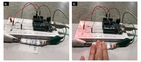 A Connection Capacitance With Touch Sensor And Lamp B Touching The Download Scientific