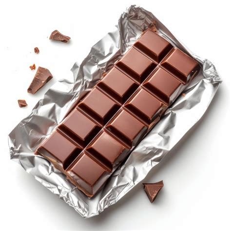 Premium Photo Chocolate Bar In Silver Wrapper Isolated On White