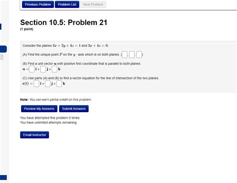 solved consider the planes 3x 2y 4z 1 and 3x 4z 0 a find