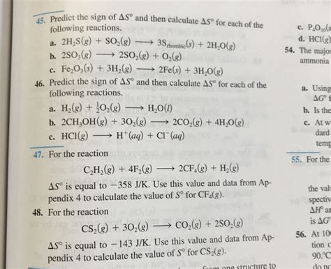 Solved Predict The Sign Of Delta S And Then Calculate Delta Chegg