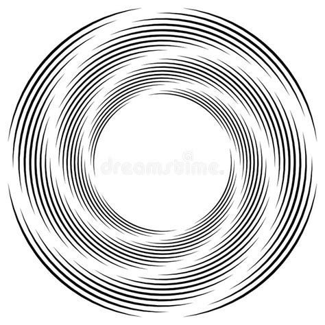 Abstract Monochrome Spiral Vortex With Radial Radiating Circle Stock