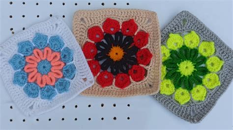 پارت ۲ آموزش موتیف قلاببافی آسان موتیف ساده موتیف گل Motifcrochet Motifsquare 😍🌹 ️ Youtube