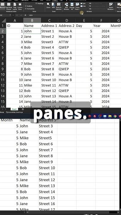 excel how to freeze rows keep top row visible when scrolling lock top