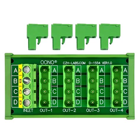Din Rail Mount 30a 300v 4x4 Position Pluggable Terminal Block Distribution Module Oono D 1554t