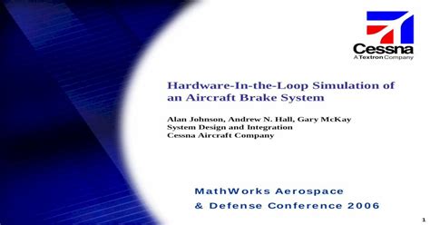 pdf hardware in the loop simulation of an aircraft brake system · 1