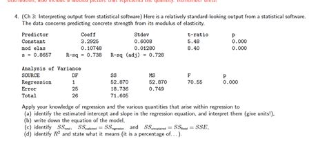 Solved 4 Ch 3 Interpreting Output From Statistical