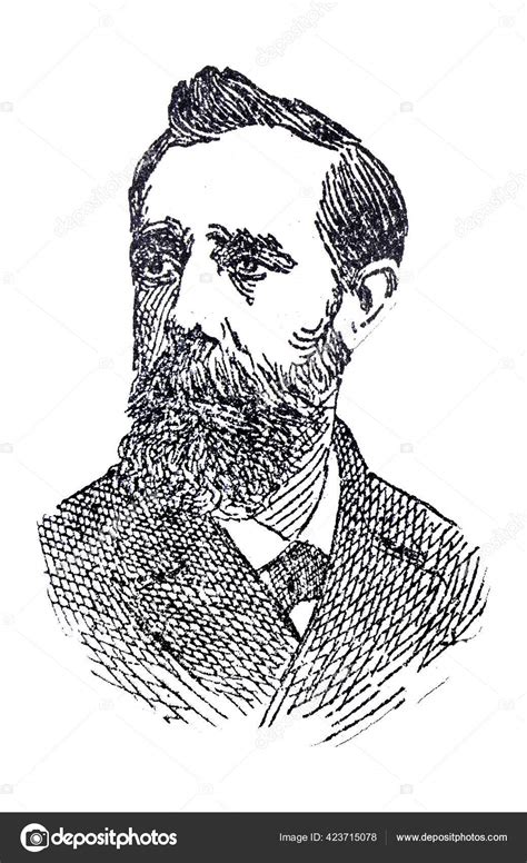 Ruperto Chapi Portrait Spanish Composer Zarzuela Revoltosa Draw Book Enciclopedia Stock